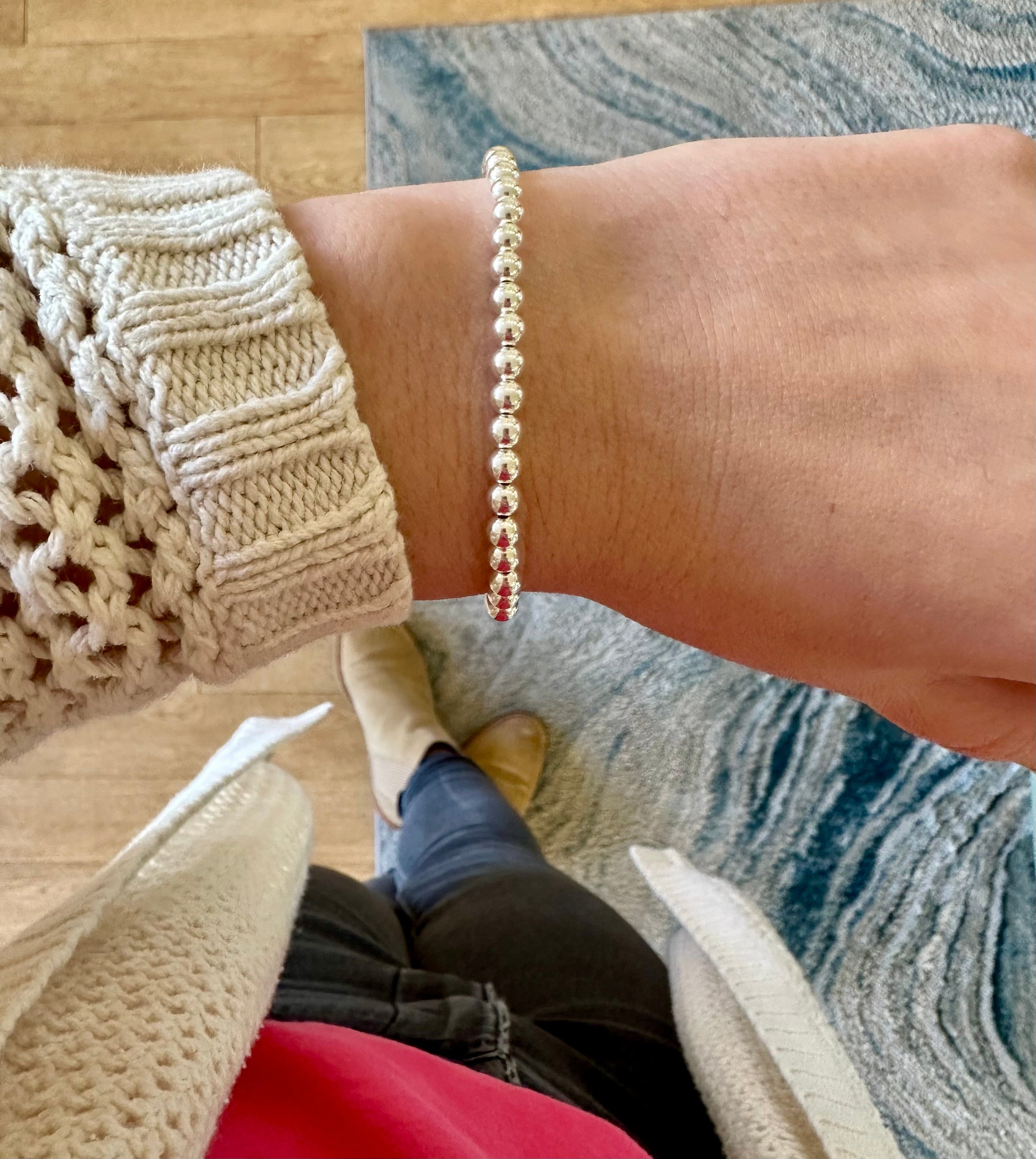 stretchy bracelets silver