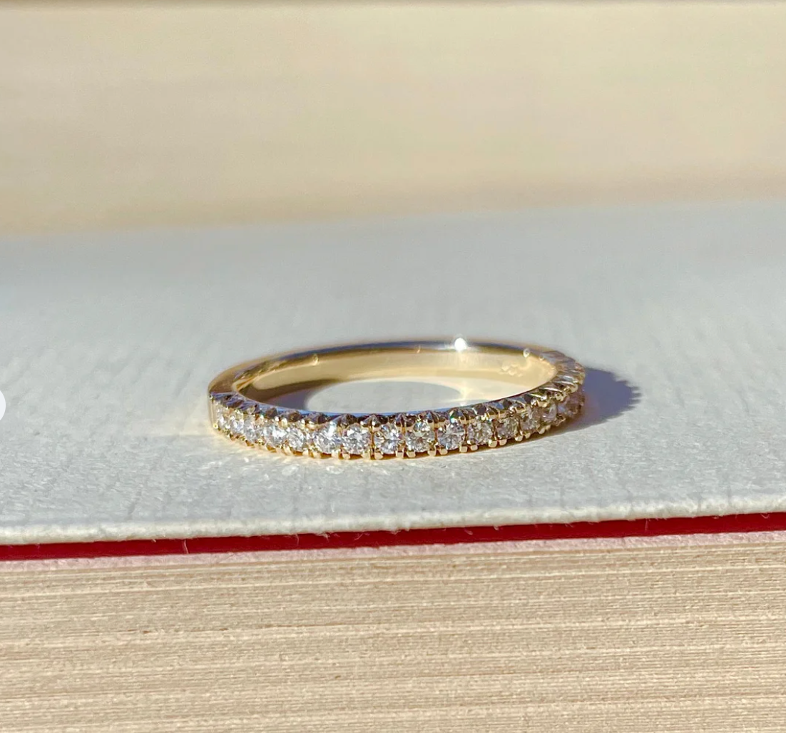 Fishtail French Pave 14K Gold Band Diamond Total Weight 0.25 cts. Coast ...