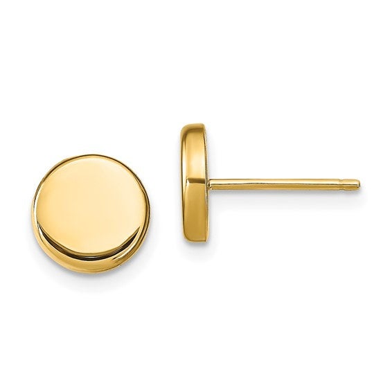 14K Yellow Gold Button Post Earrings | The Gilded Oyster
