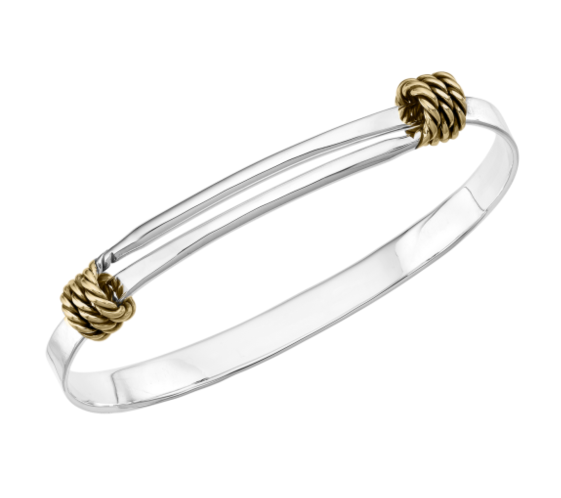 Knot-i-cal Signature 14k Yellow Gold Wrap Sterling Silver Bracelet by ...