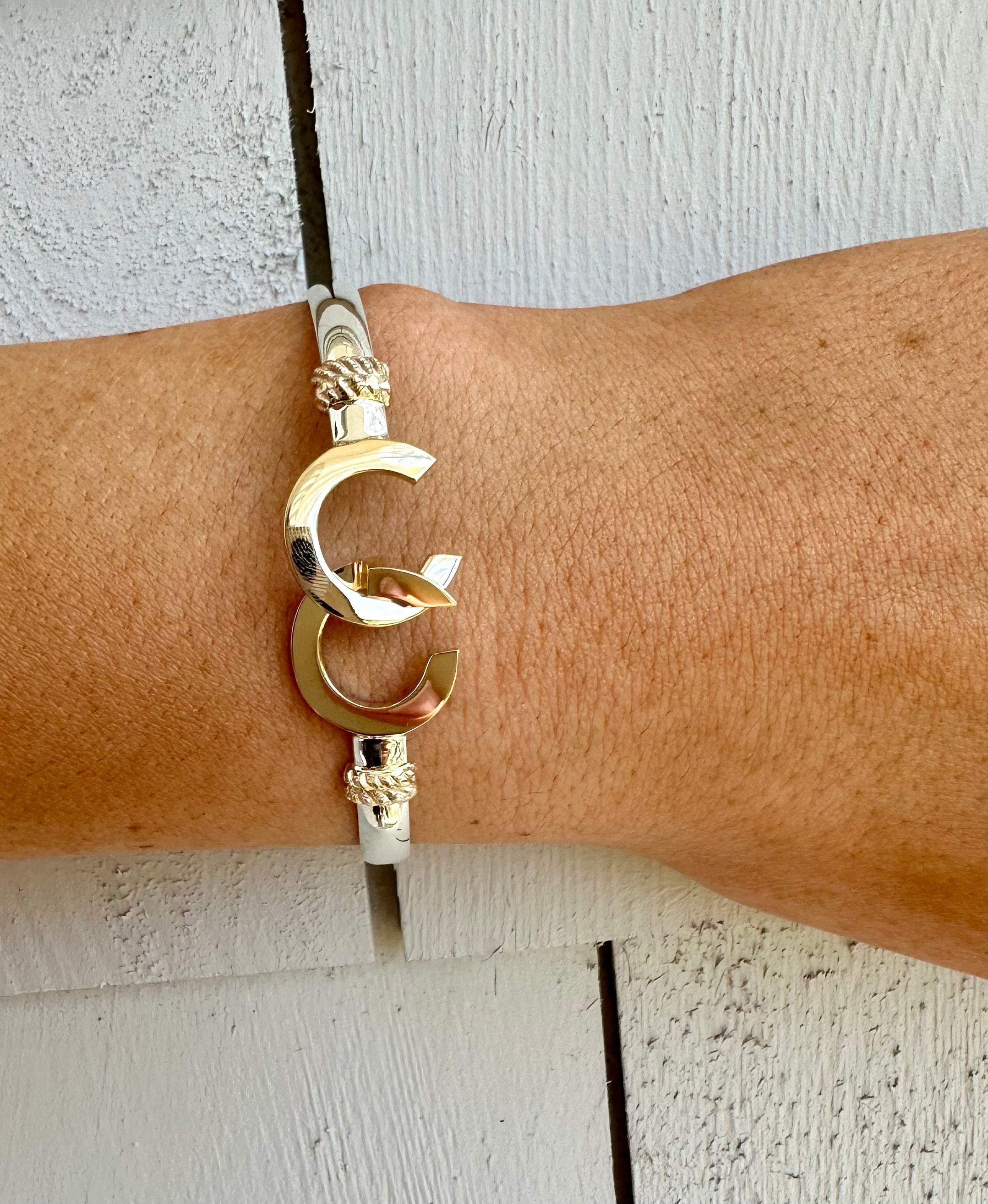 Cape Cod Destination Bracelet 5mm Sterling Silver with 14K Yellow Gold ...